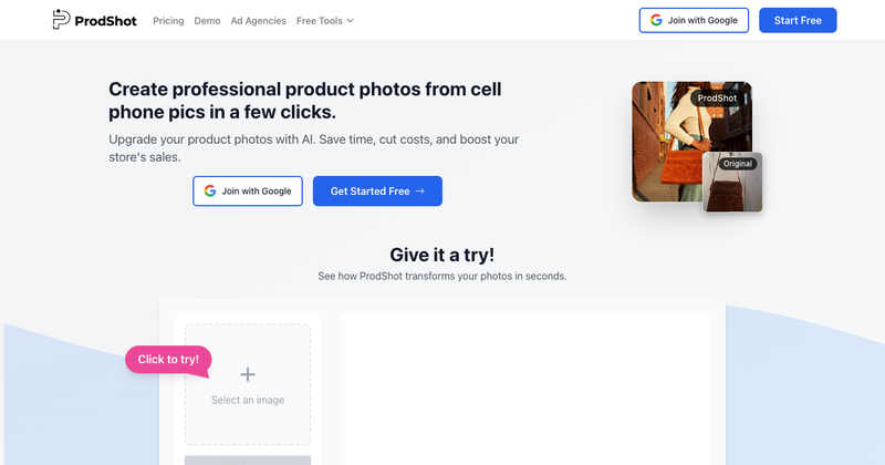 ProdShot - AI product photos from your phone, no studio needed
